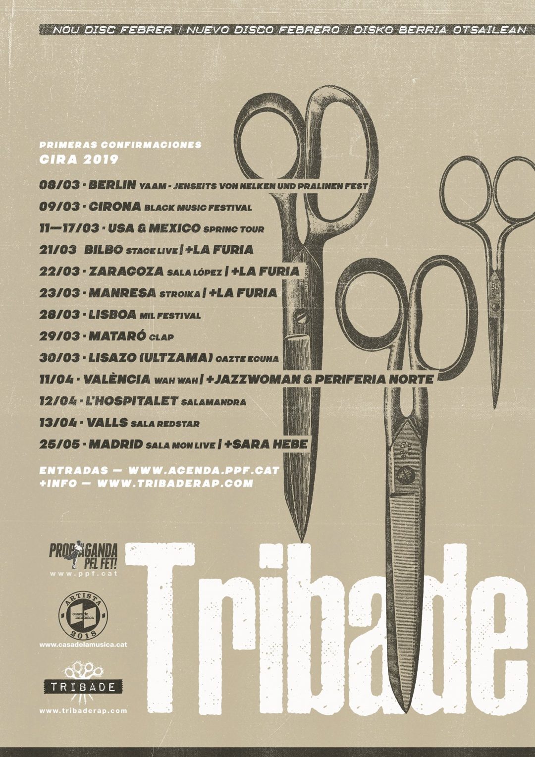 Primeras fechas de Tribade para 2019 – Rockodrome